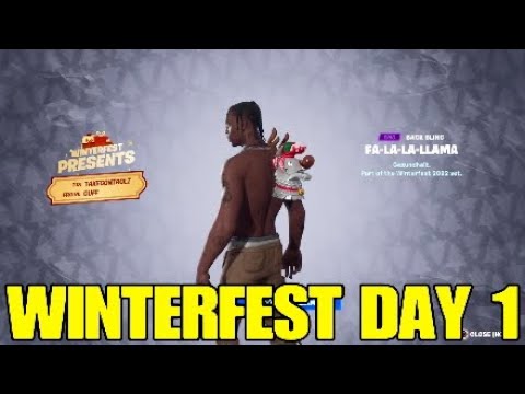 Fortnite Winterfest 2022 Day 1 - Fa La La Llama Back Bling - YouTube