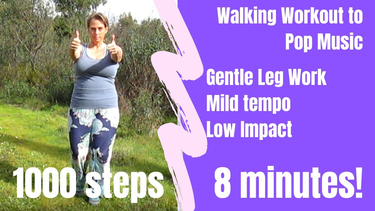 1000 steps in 8 minutes. Walking and dancing workout with a gentle leg ...