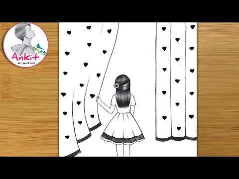 Girl backside drawing easy | how to draw a girl | pencil sketch | girl backside drawing step by step