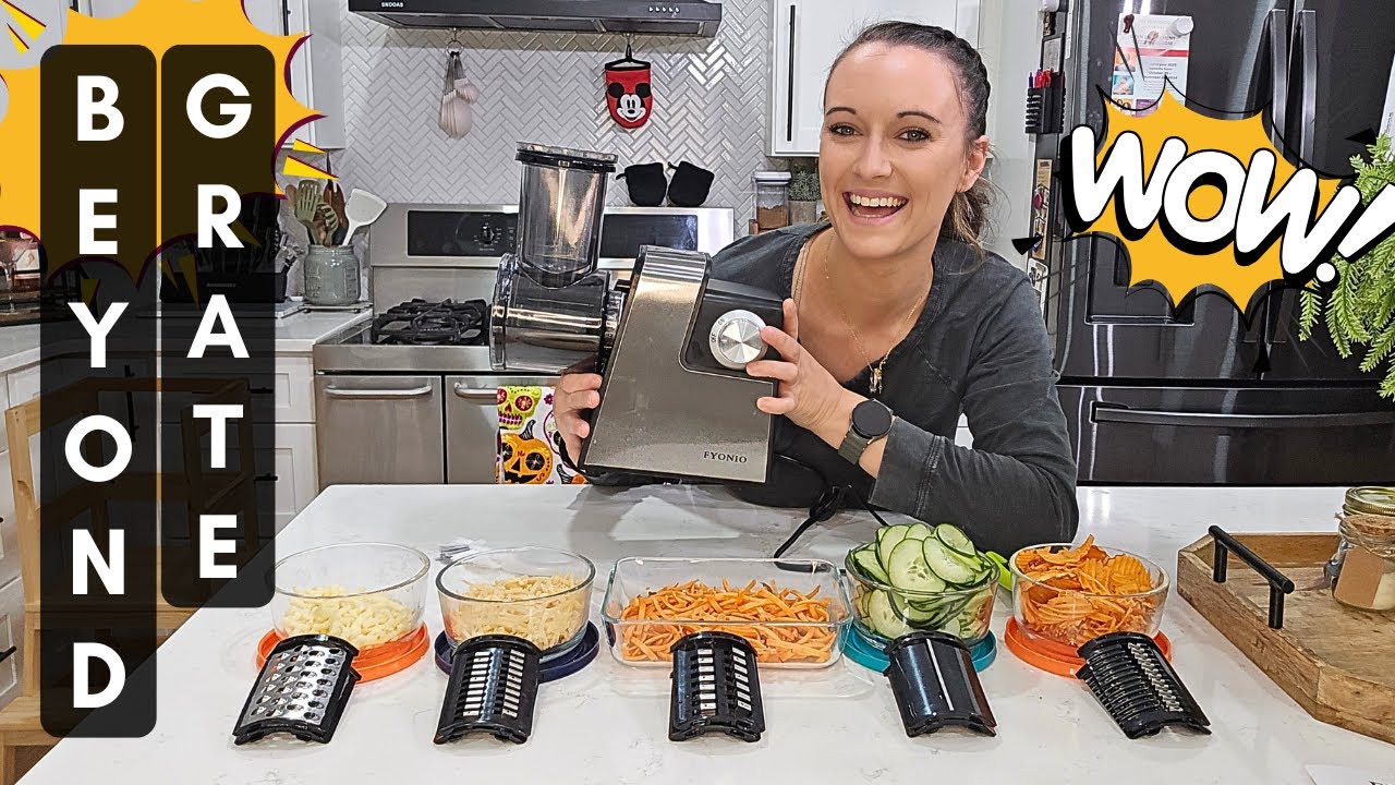 Electric Food Shredder –5 Blades for Effortless Slicing/Shredding, Time Saving Kitchen Essential ...