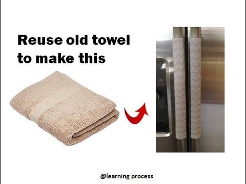 NO Sew Quick Diy Fridge Handle Cover from old towel @DIYPROCESSBYHEMA ...