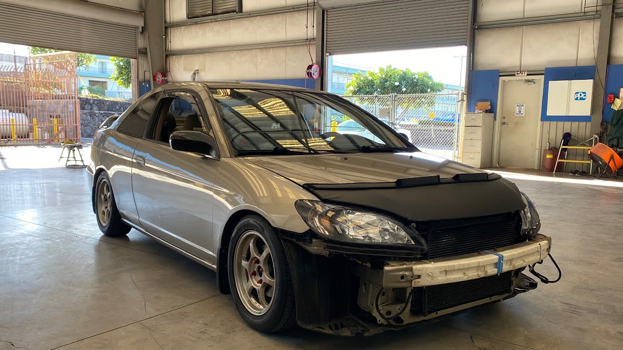 Finally painted! New look on my 2004 Honda Civic EM2 - YouTube