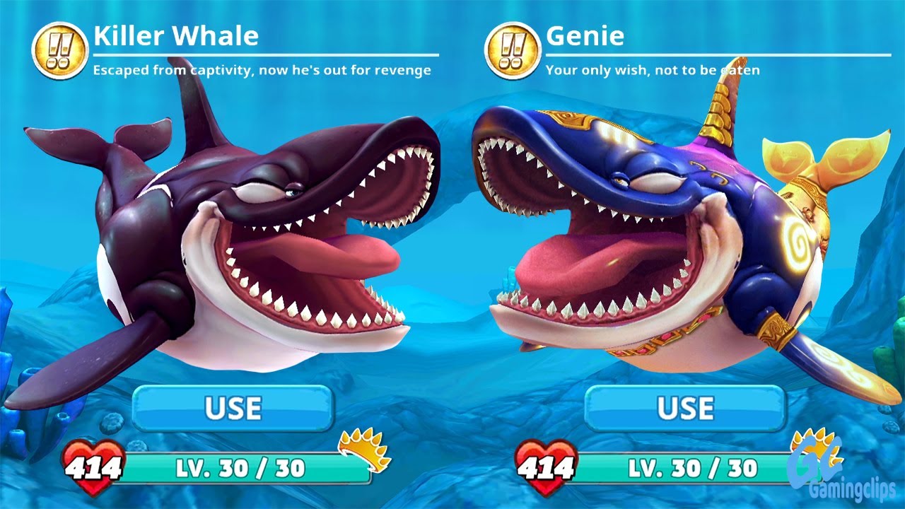 KILLER WHALE vs GENIE in Hungry Shark World - YouTube