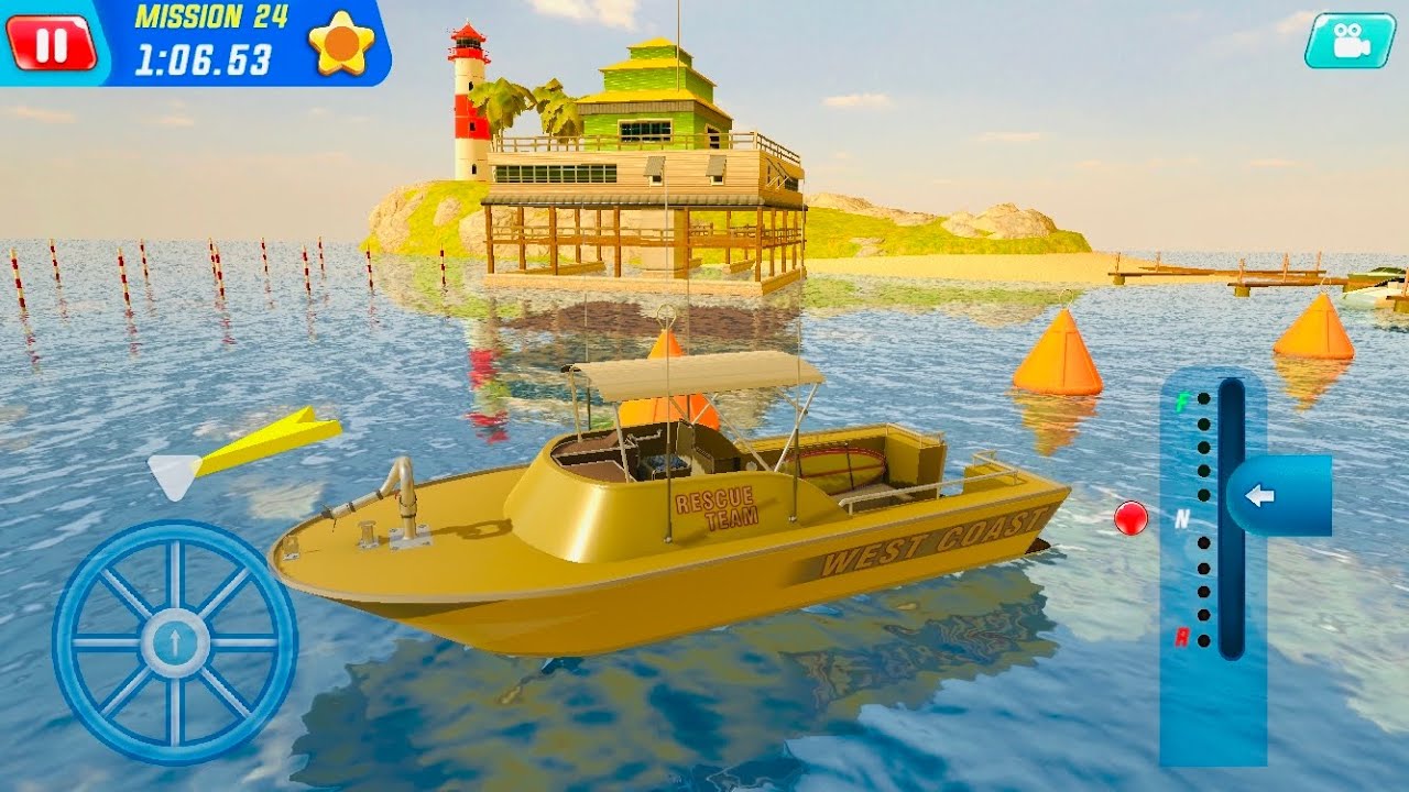 Realistic Boat Driving in Sea Android Games- Coast Guard: Beach Rescue ...