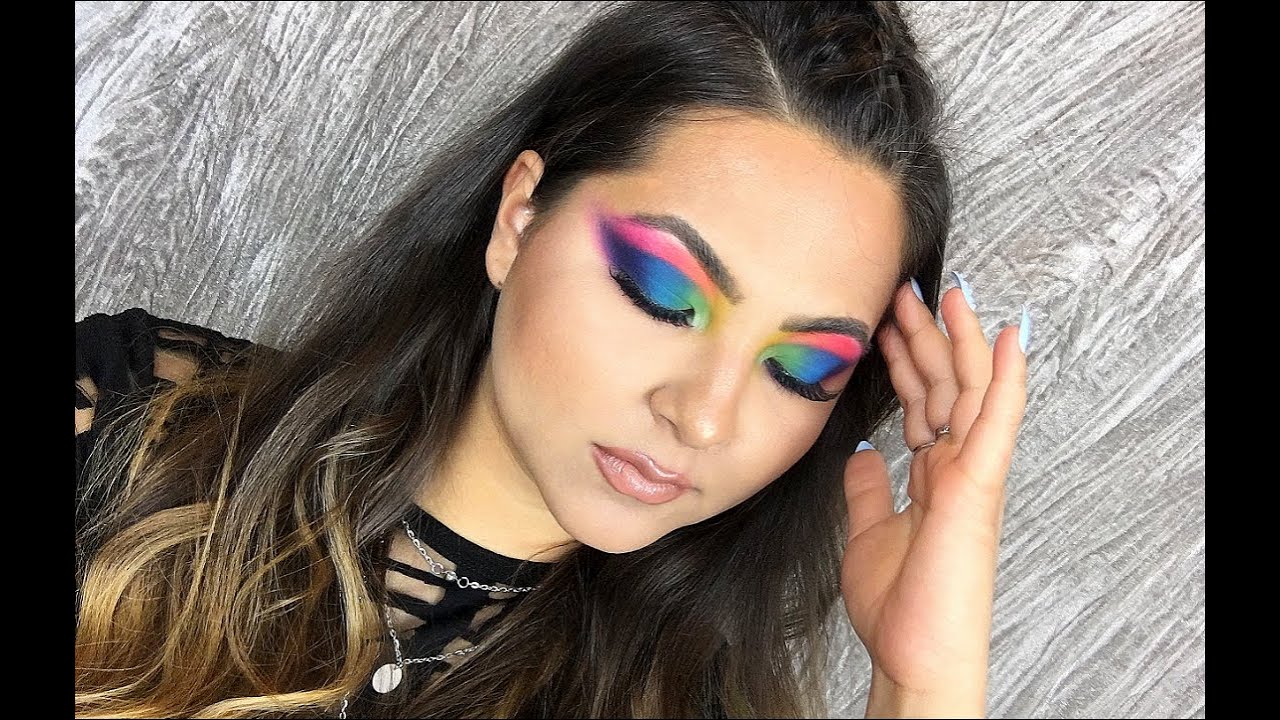First impressions - Rainbow makeup tutorial - YouTube