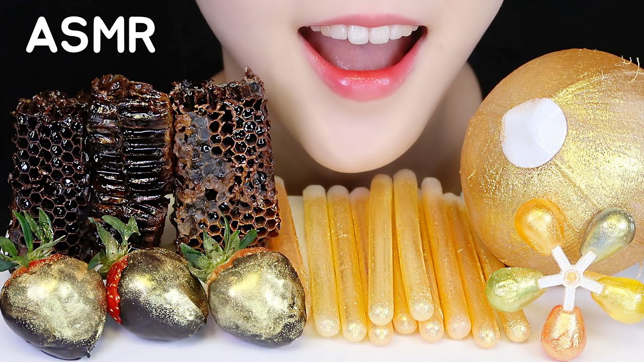 ASMR HONEYCOMB, WAX STICK CANDY, CHOCOLATE COVERED STRAWBERRY, PINWHEEL ...