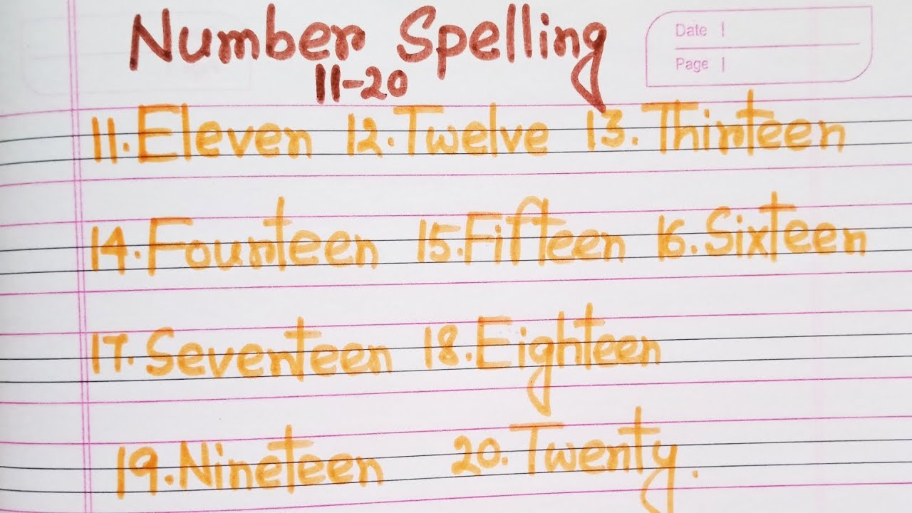 Number names for kids। Number names 11-20। Number spelling for kids ...