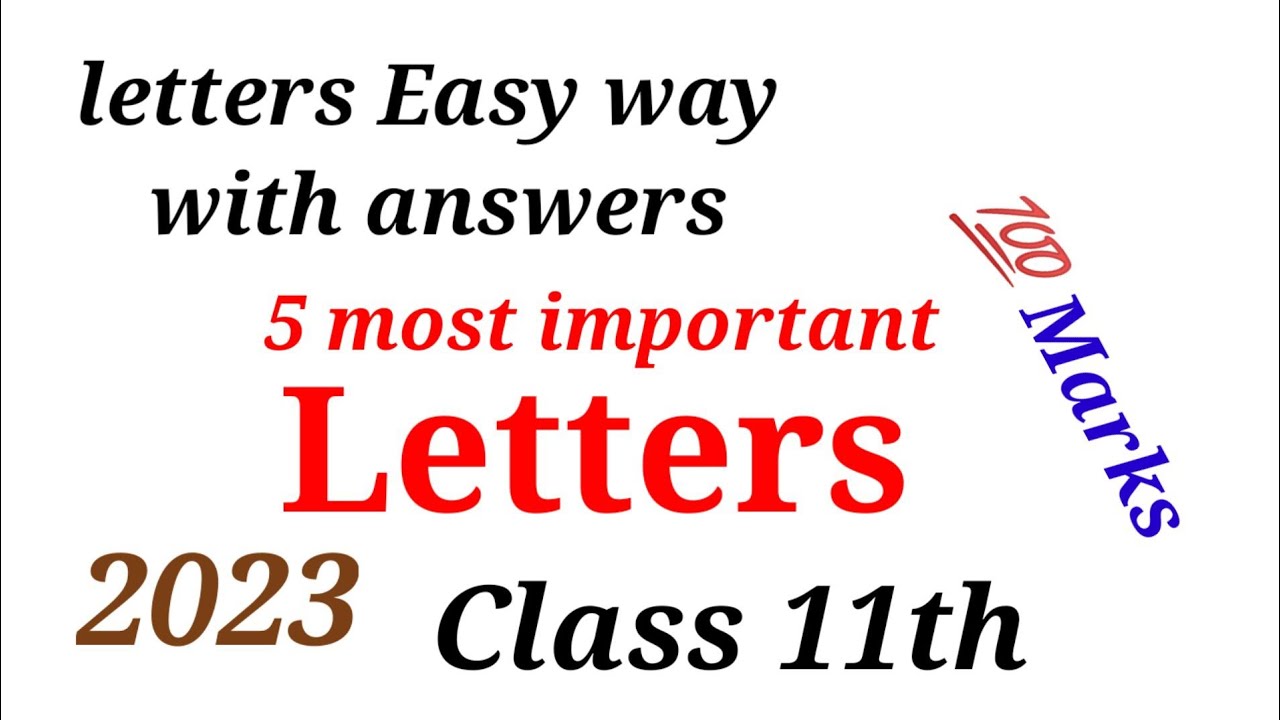Most imp letters class 11th, with answers || easy letters remember on 5 ...