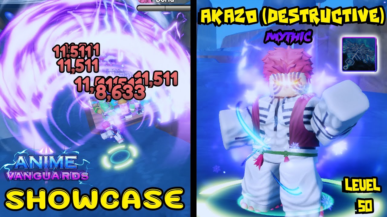 AKAZO (DESTRUCTIVE) LEVEL 50 MYTHIC UNIT SHOWCASE - ANIME VANGUARDS ...