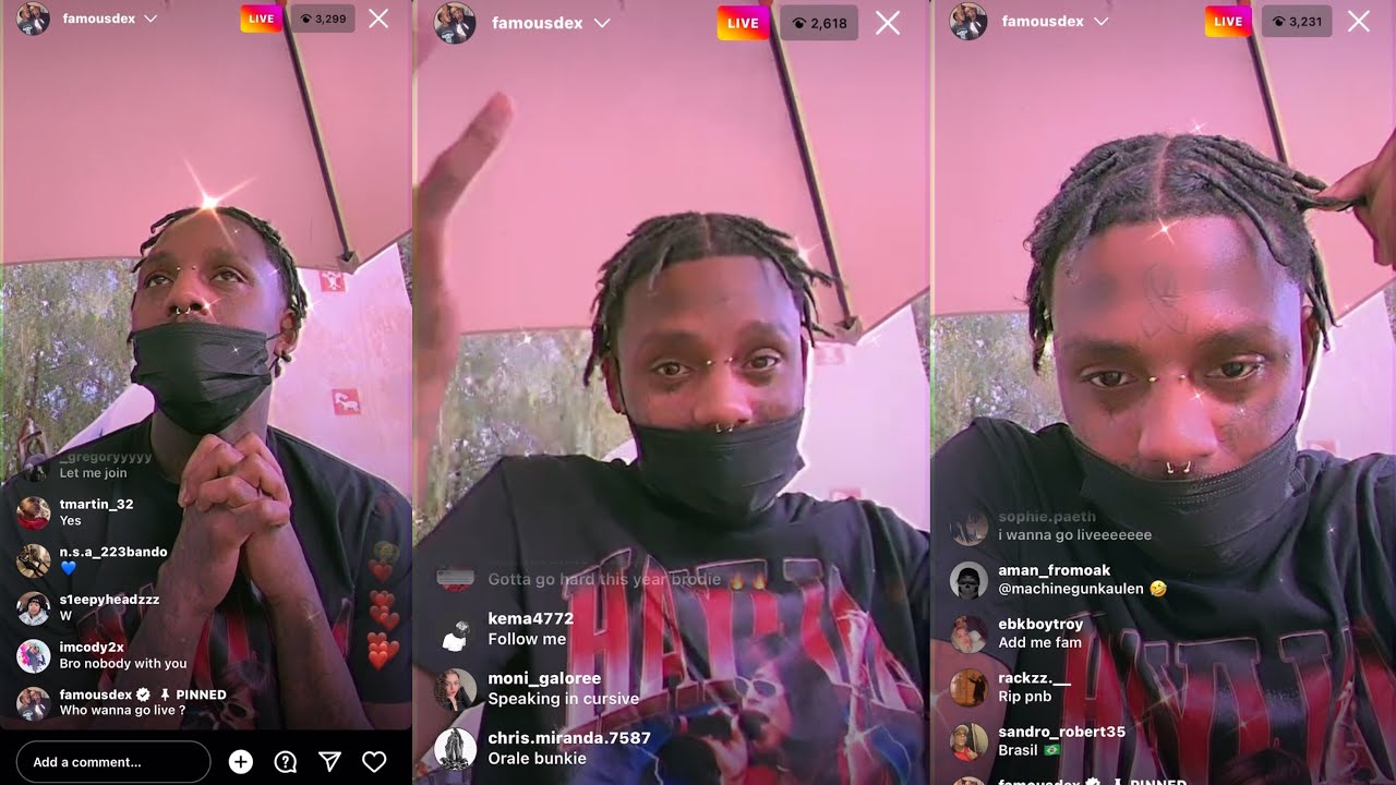 Famous Dex First Live on IG since Released from Jail | Reacts to PNB ...