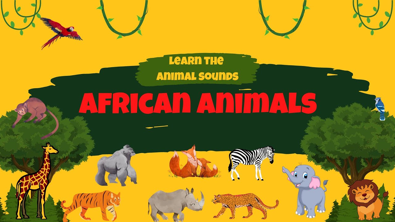 AFRICAN ANIMAL NAMES AND SOUNDS for Children. Learning videos!! - YouTube