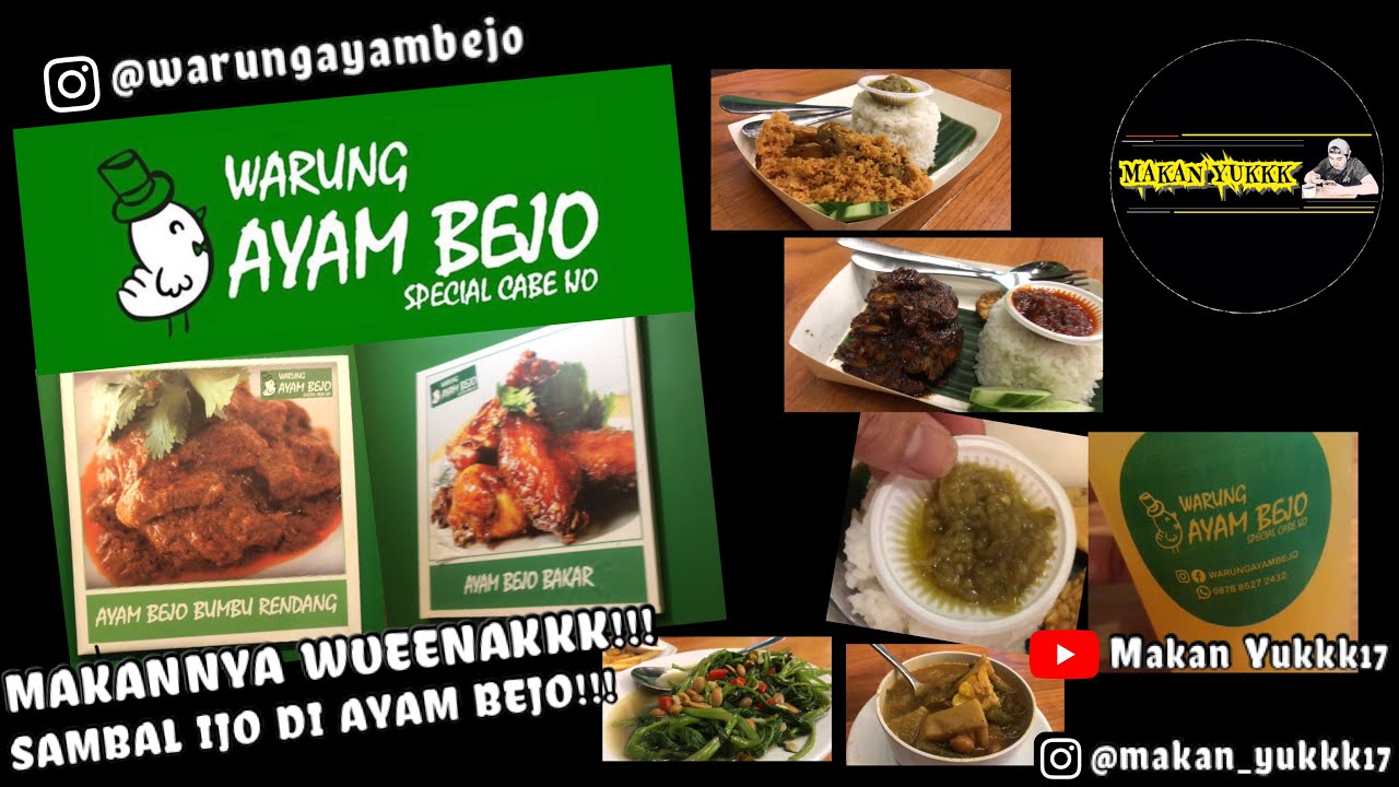 SAMBAL IJO DI AYAM BEJO, WUEENAKKK!!! MAKAN YUKKK!!! - YouTube