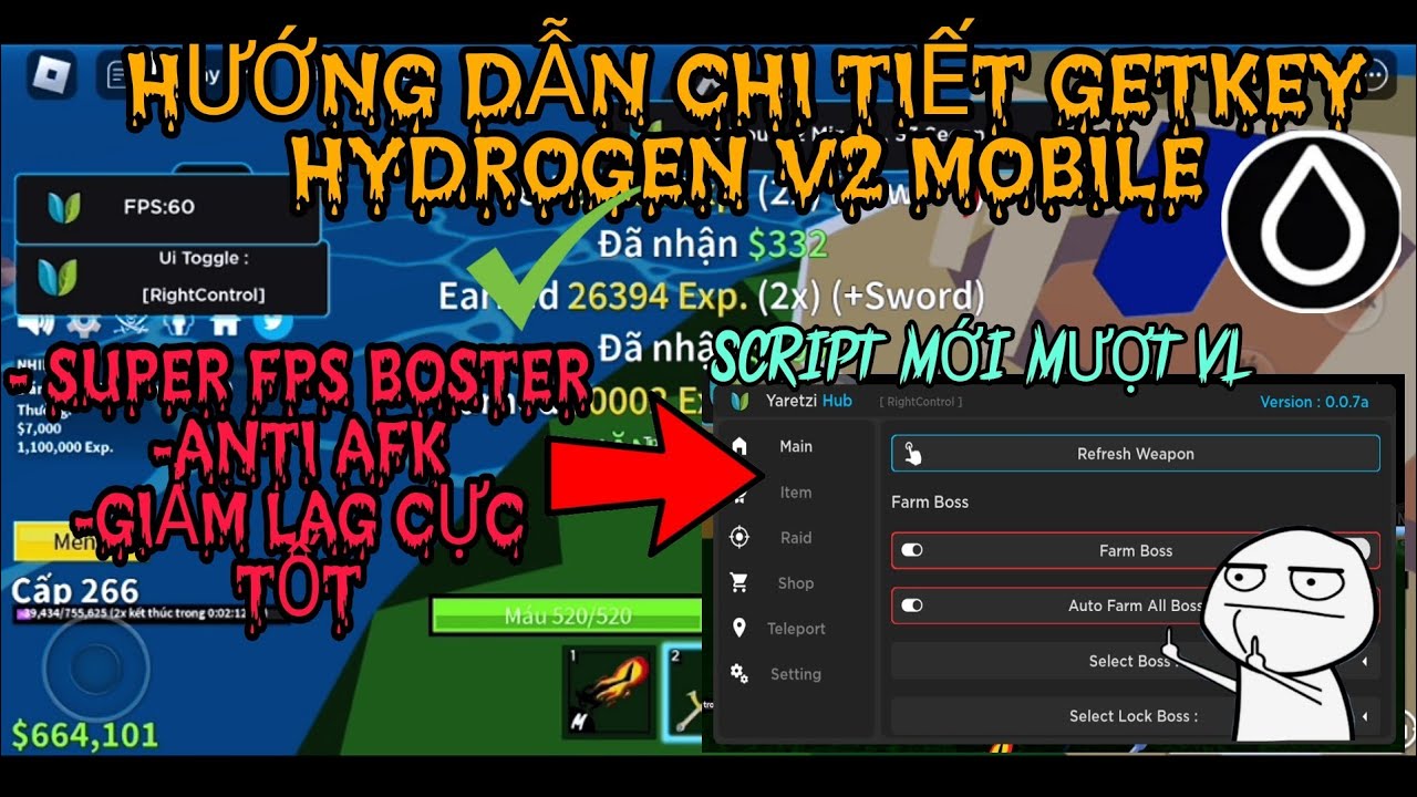 (ROBLOX) CÁCH HACK BLOX FRUIT TRÊN Mobile Và GETKEY HYDROGEN V2 BẢN ĐIỆN THOẠI MỚI NGON HƠN, Dễ ...