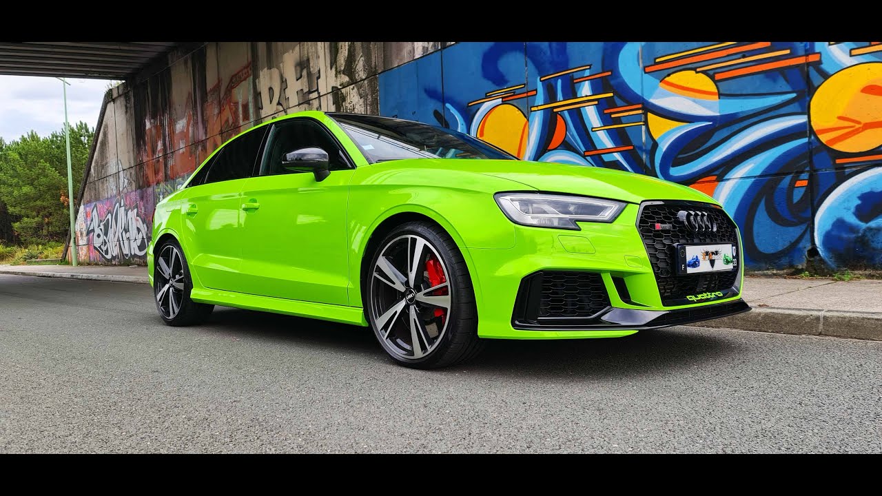 Total Wrapping AUDI RS3. Covering 3M 2080 Gloss Light Green - YouTube