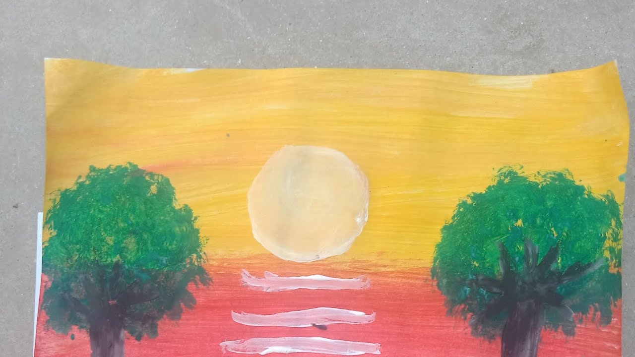 How to make a easy beautiful view panting 🖌️🎨#art #funandart 😍🤗👌👏🥰 ...