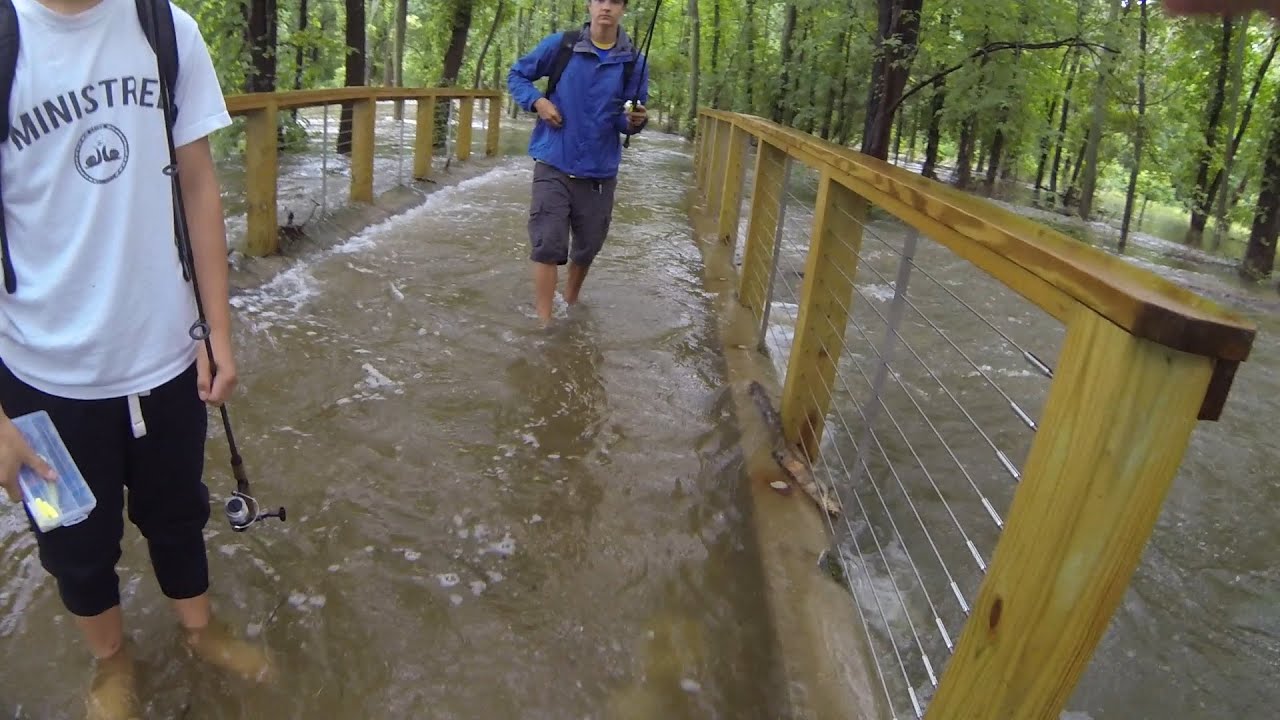 Crazy Flood Fishing at a Local Lake!!! - YouTube
