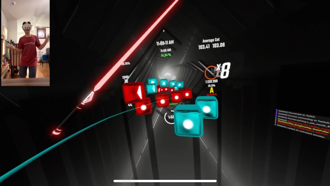 beat saber with webcam - YouTube