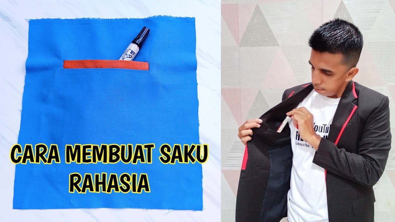 CARA MEMBUAT SAKU SEMBUNYI DALAM JAS - YouTube