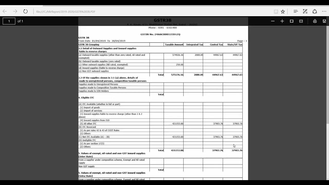 GSTR 3B in Miracle Accounting Software 1080p - YouTube