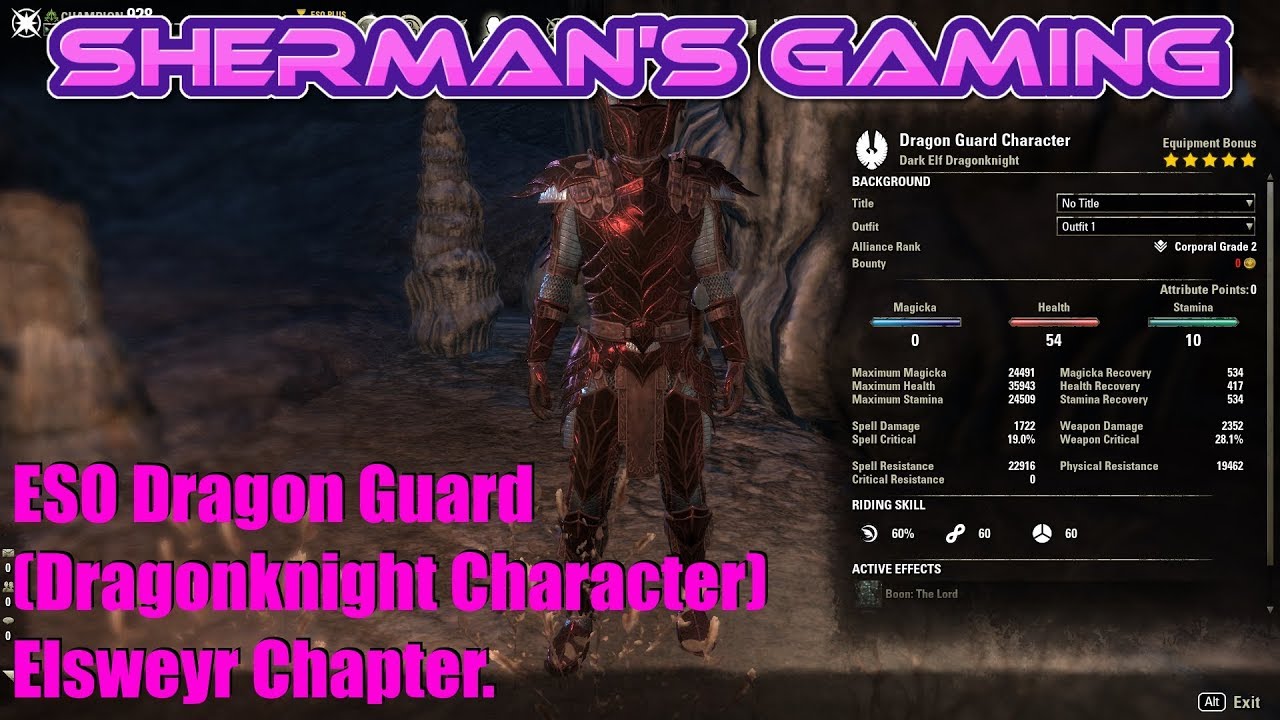 ESO Dragon Guard (Dragonknight Character) Elsweyr Chapter. - YouTube