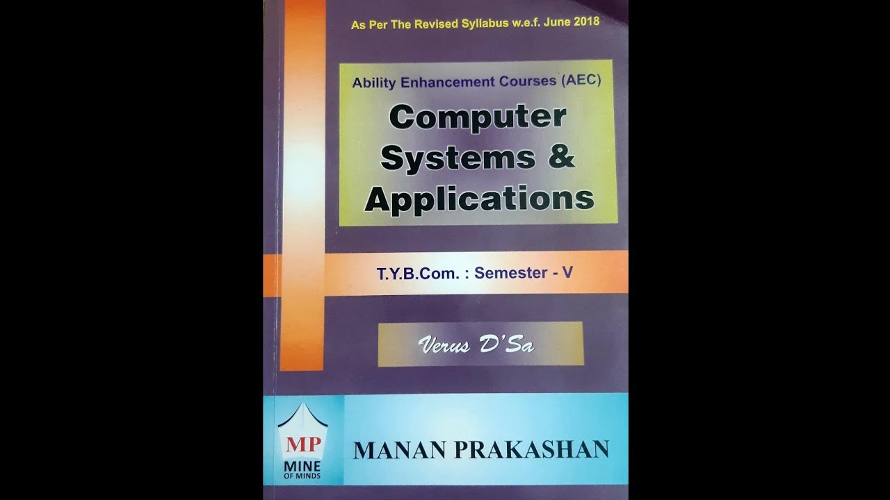 Tybcom semester 5 | Computer System and Application Manan prakashan ...
