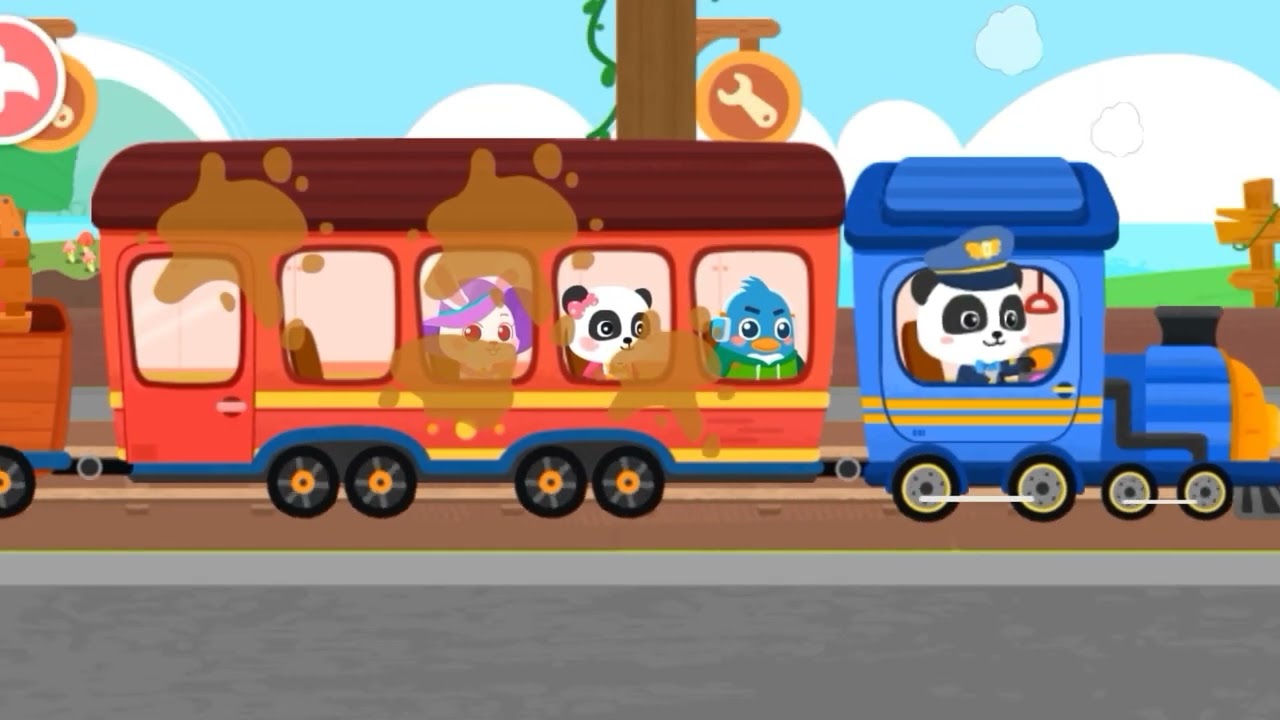 Permainan kereta api Panda Kecil | Baby Panda's Train | Babybus kids ...