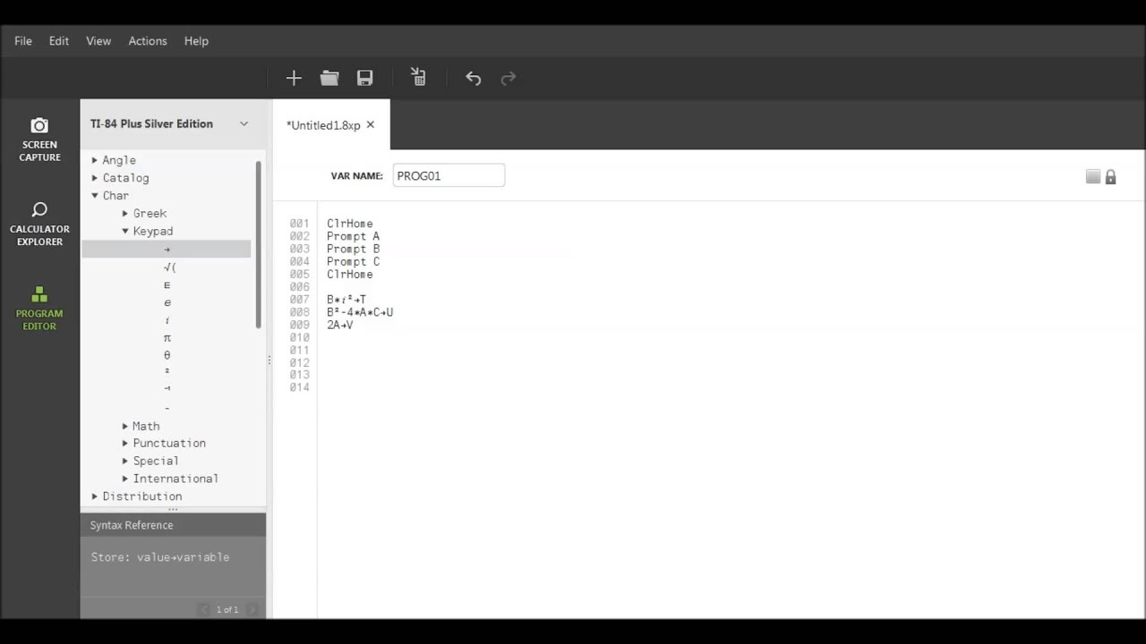 TI-Basic - Quadratic Formula Program - YouTube