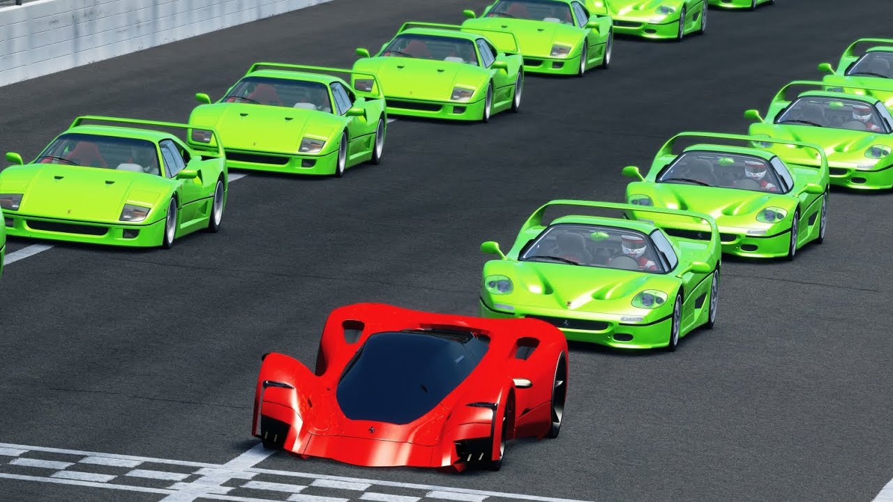 Ferrari 2050 Marte Concept vs Ferrari F40 with NOS vs Ferrari F50 with ...