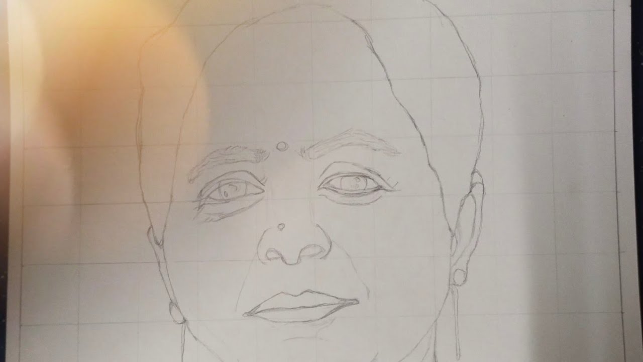 Drawing a potrait of my favourite subject teacher #Art With Vedant# ...