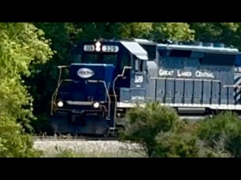 Great Lakes Central Railroad going northbound through Alma, Michigan 7 ...
