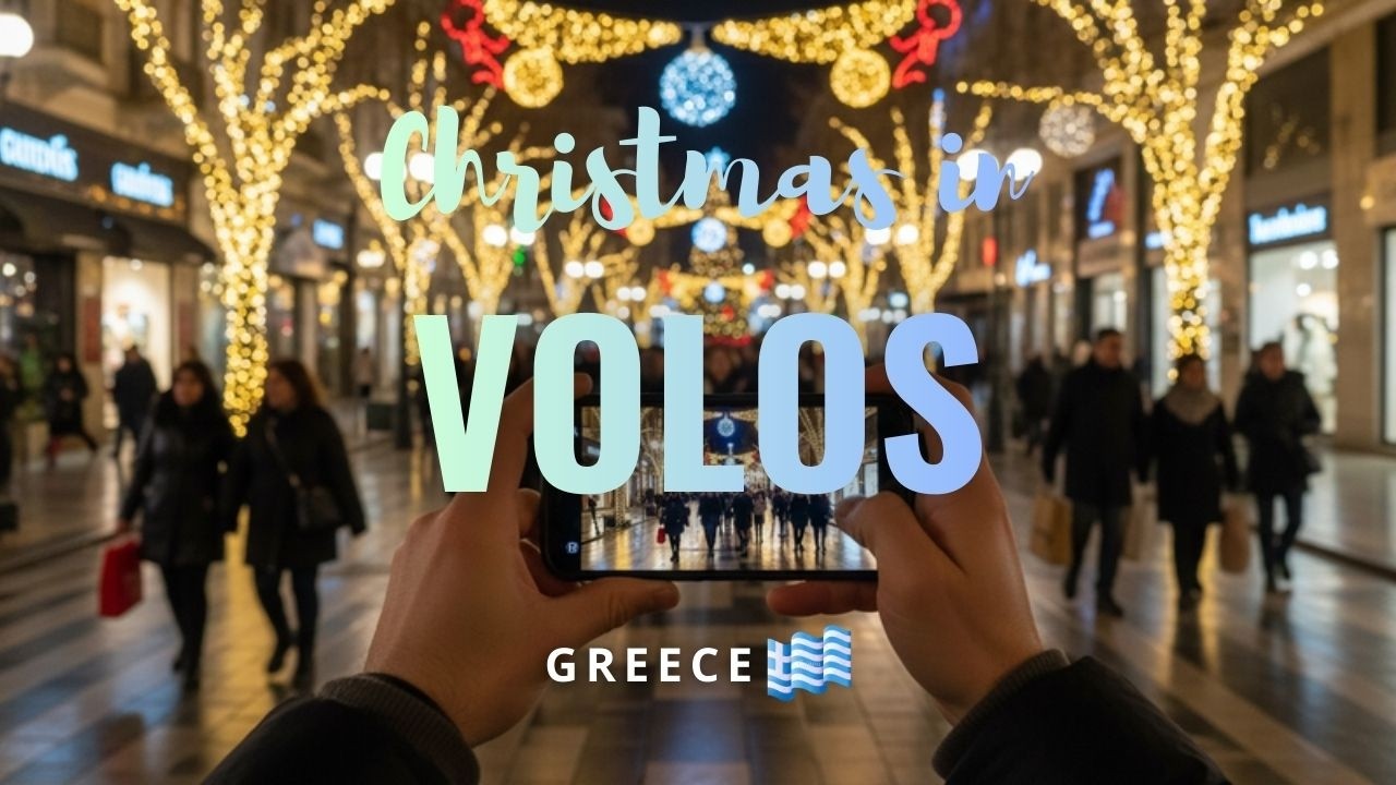 Volos Christmas Evening Walk 🇬🇷 | Festive Lights & Cozy Streets | 4K ...