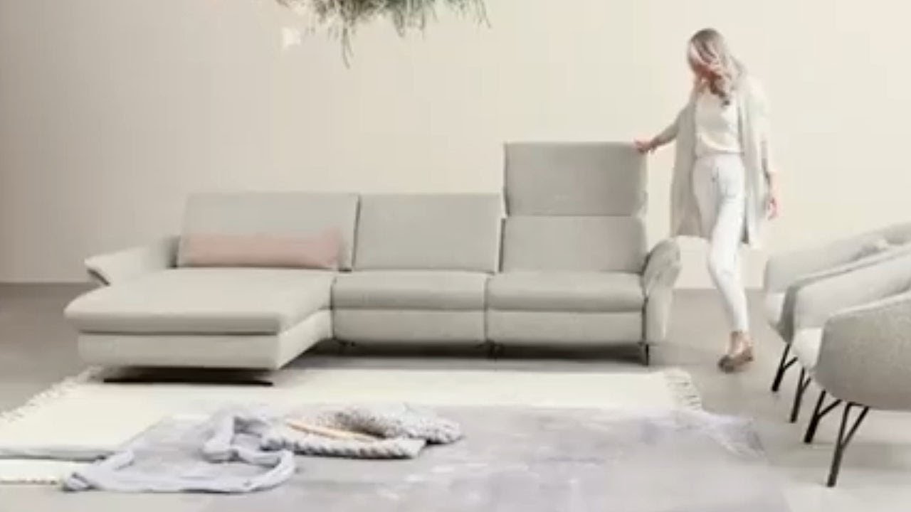 Himolla Spektra Couch 1178 mit elektrisch verstellbarer Relaxfunktion - YouTube