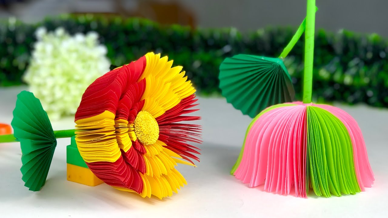 Amazing Paper Flowers | Flower Making With Paper | Home Decor | Paper ...