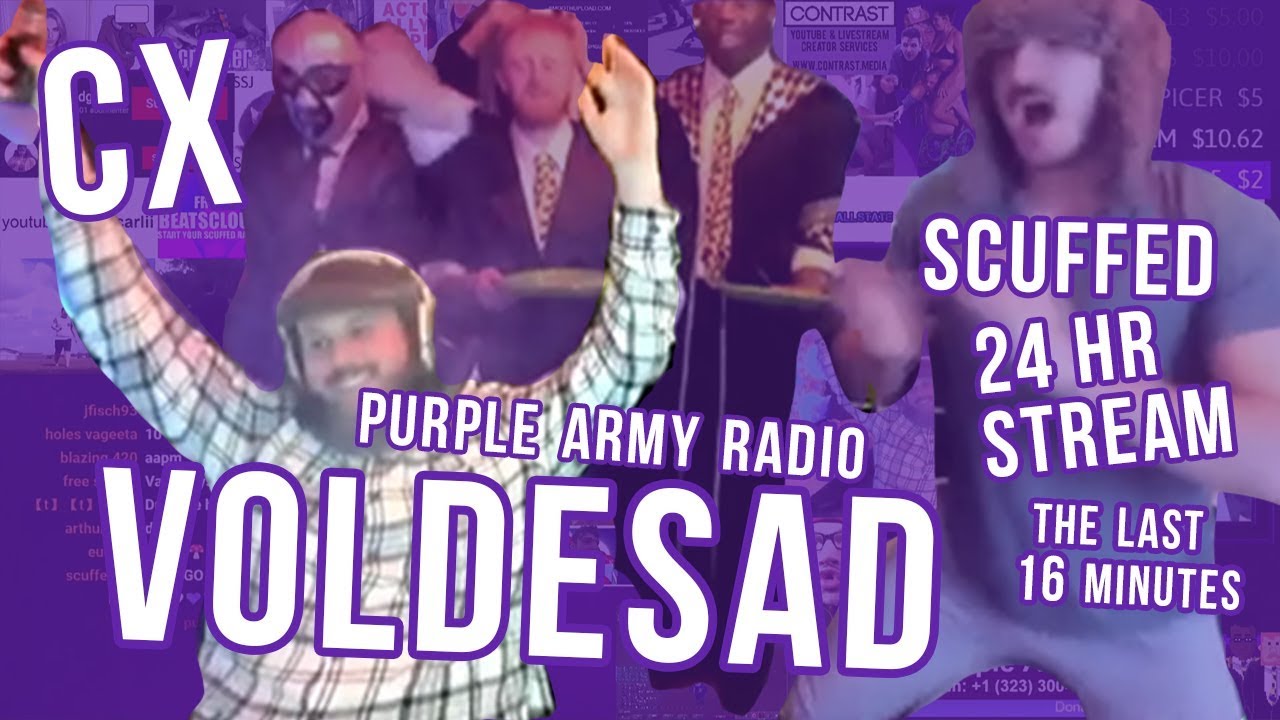 Voldesad aka Purple Army Radio doing a 24h Stream (last 16 min ft ...