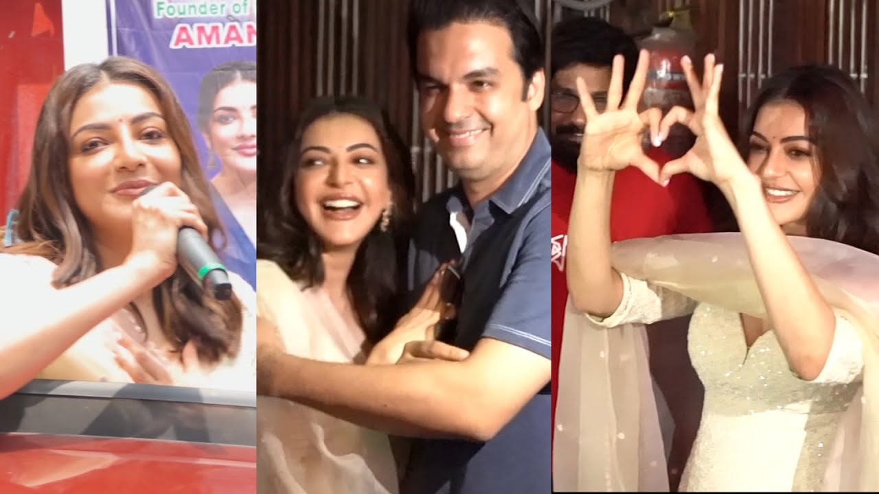 Kajal Agarwal With Her Husband Visit Sandhya 35mm Theatre Exclusive ...