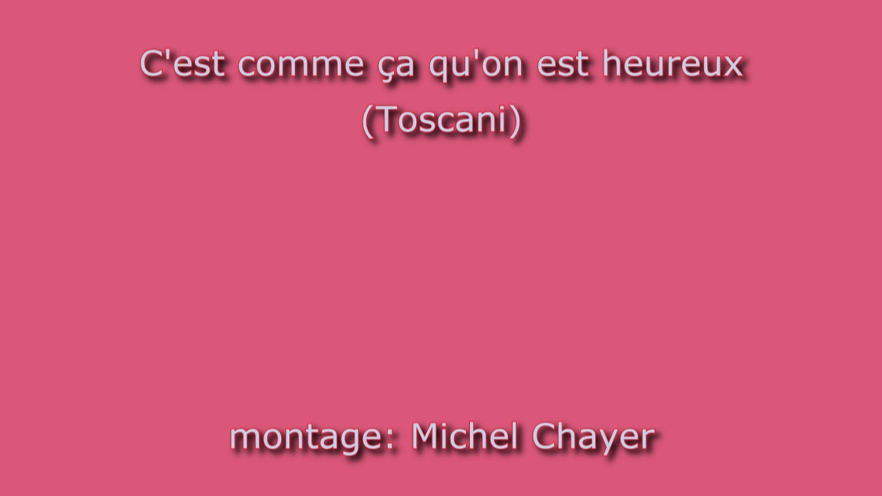 C'est comme ça qu'on est heureux (Toscani) Chords - Chordify