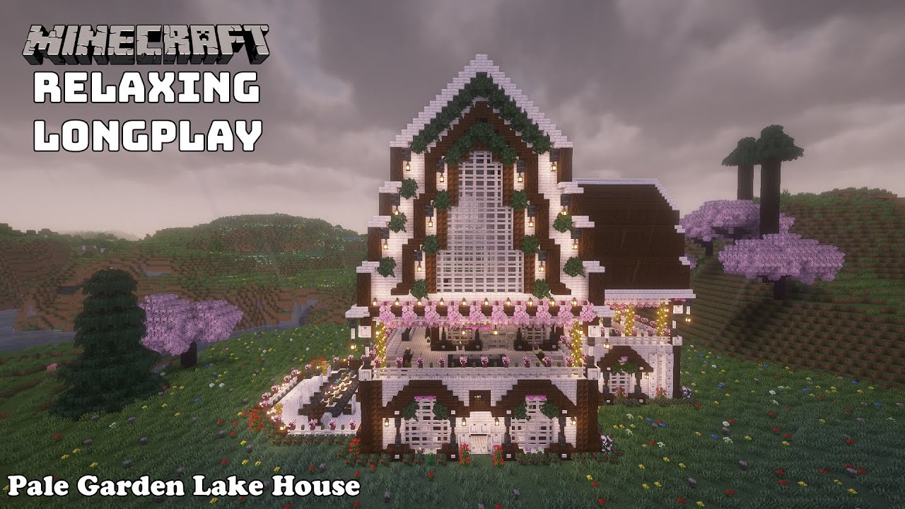 Minecraft Relaxing Longplay - Rainy Build Pale Garden House - Cozy ...