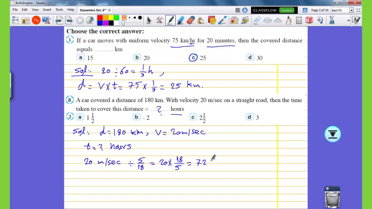 Mechanics| Dynamics| sec 2| Exercises Rectilinear motion| School Book ...