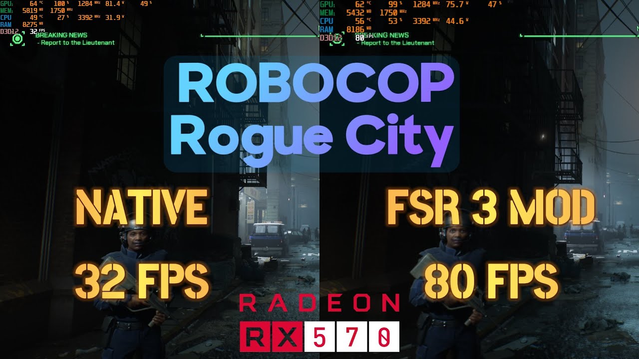 HOW TO INSTALL FSR 3 MOD FOR THE ROBOCOP: ROGUE CITY WITH UI FLICKERING ...