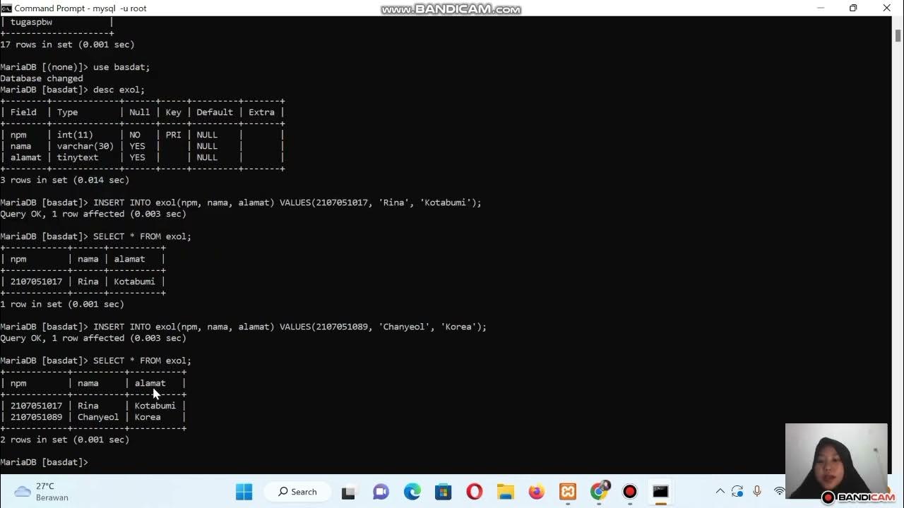 INSERT,UPDATE dan DELETE Tabel pada Database - YouTube