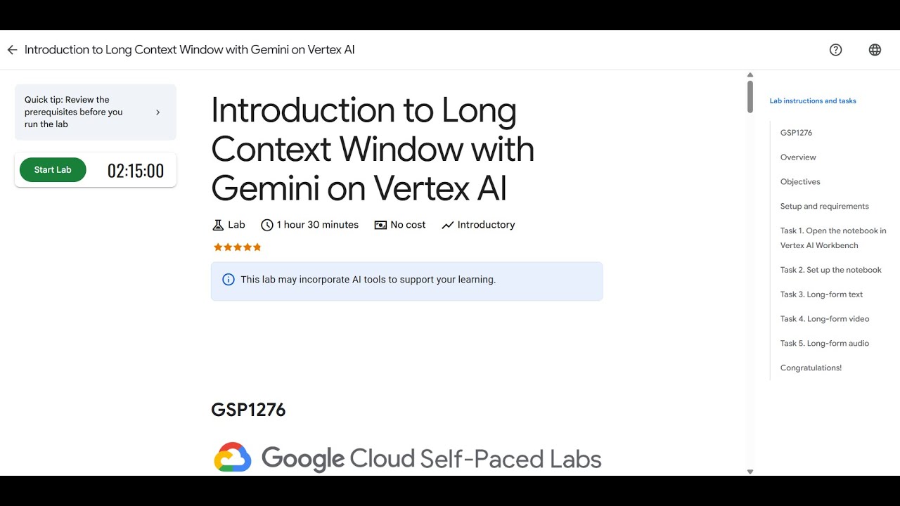 Introduction to Long Context Window with Gemini on Vertex AI | Lab ...