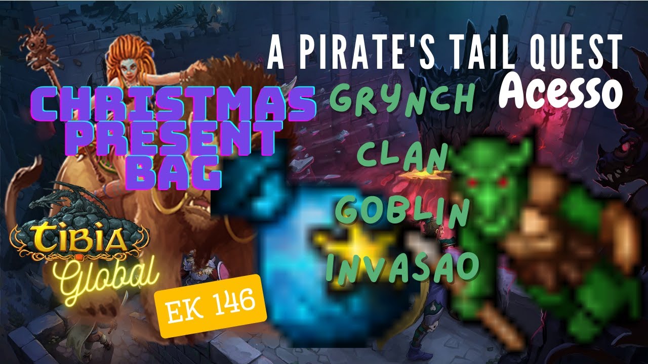 🔴LIVE! A Pirate's Tail Quest INVASÃO Grynch Clan Goblin TIBIA EK 146 ...