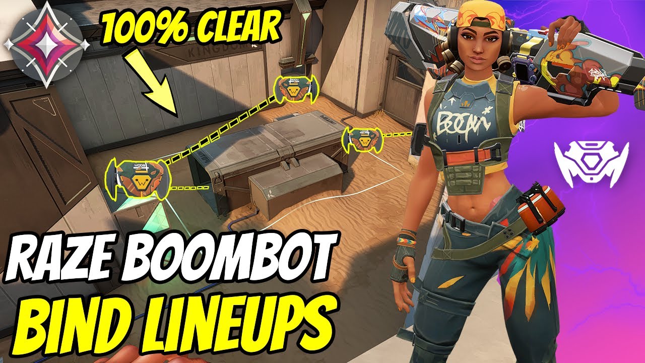 Raze Boombot Bind Lineups - Raze Valorant Guide - YouTube
