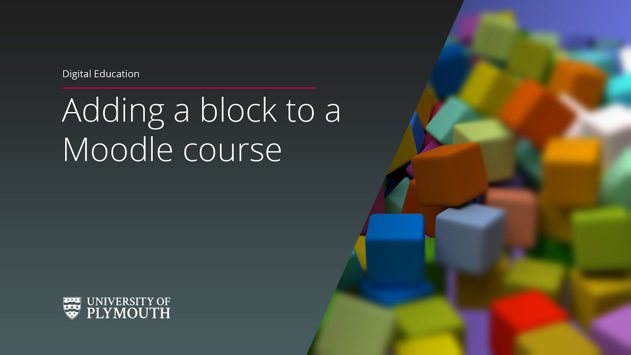Adding a block to a Moodle course - YouTube
