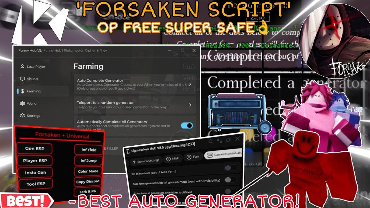 OP Forsaken Script Auto-Generator(Undetected😎)🤩,Invisibility ,Esp,Inf Stamina🤩 Mobile & Pc ...