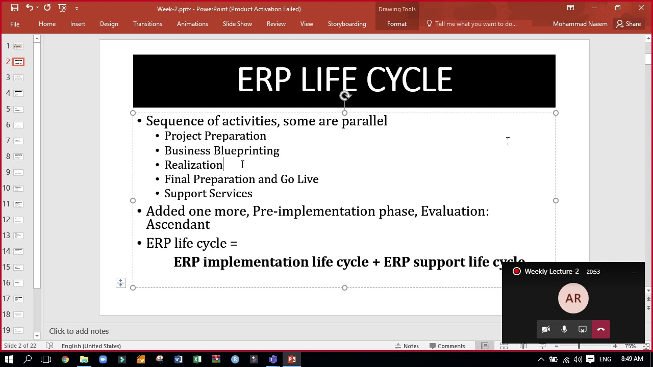 Lecture-5 (EPR Implementation Life Cycle- Pre-Implementation Activities ...