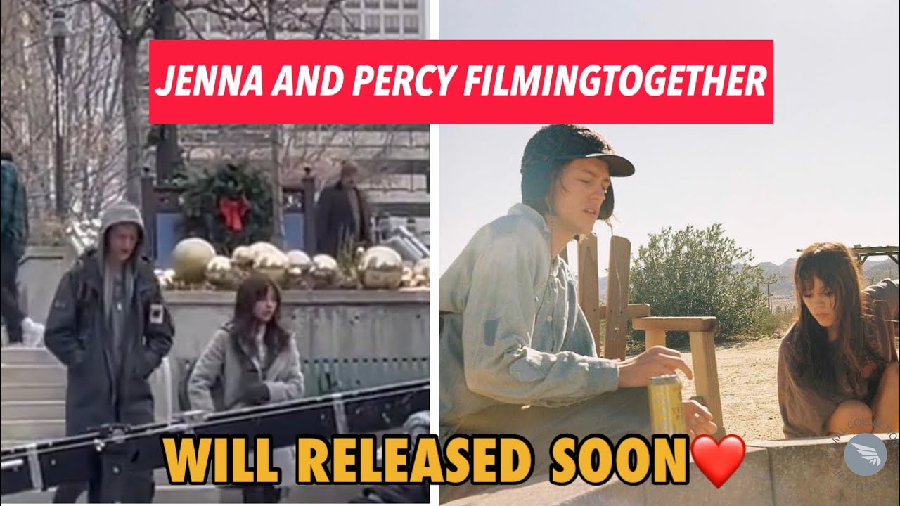 Jenna Ortega and Percy Hynes White Spotted Filming Winter Spring Summer ...