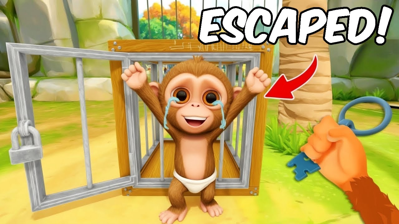 Helping the BABY MONKEY Escape From It's CAGE in I Am Monkey VR! - YouTube