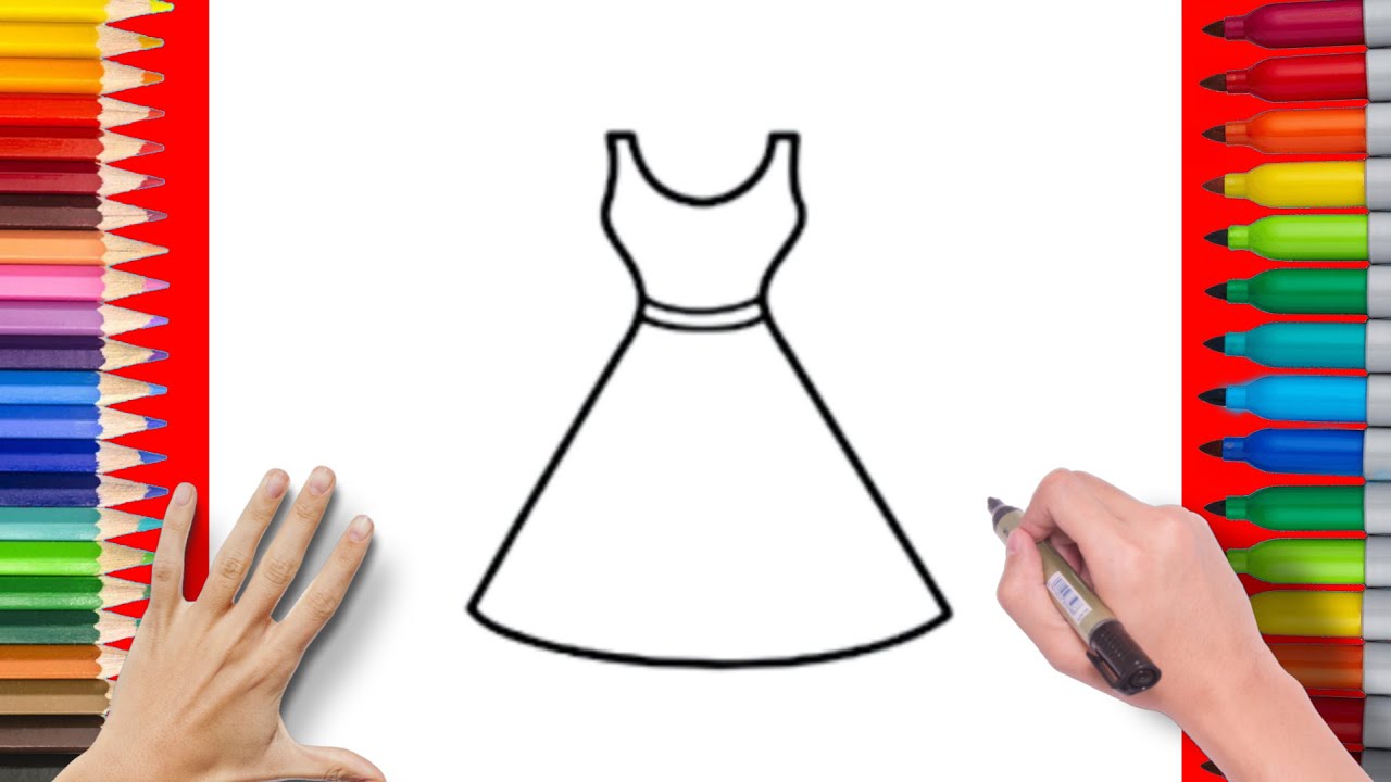 HOW TO DRAW A DRESS 👗, DRAWING AND COLORING | LEARN STEP BY STEP - YouTube