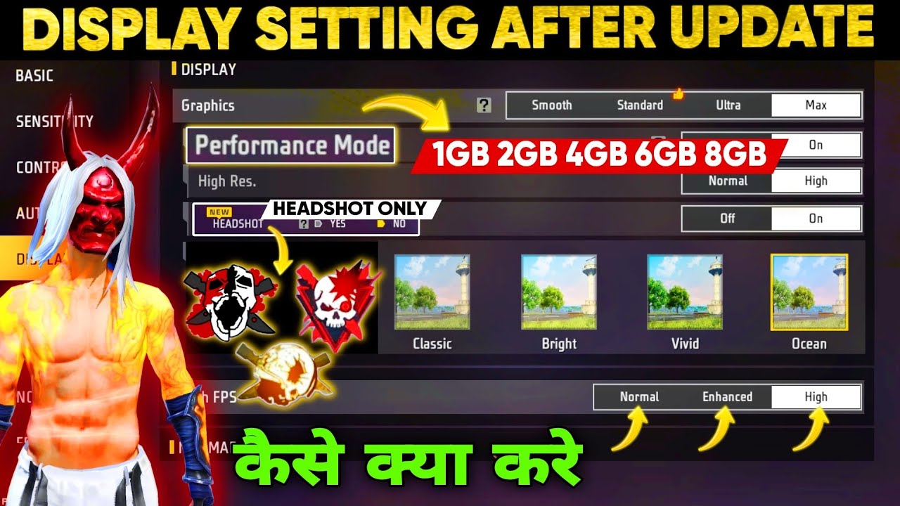 Display Setting Free Fire | Free Fire New Setting | Free Fire Display ...